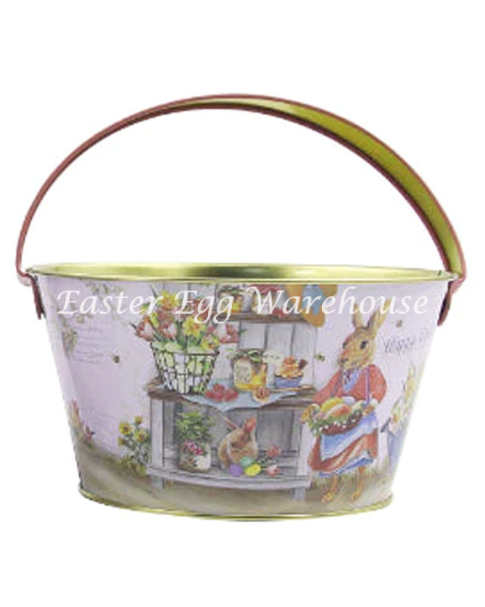 Easter Tin Bucket - Pink 19cm x 10cm - Easter Egg Warehouse